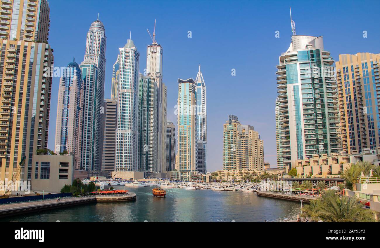 Cayan Tower and Infinity Tower Skyline is a skyscraper in the Dubai Marina in Dubai Stock Photo ...