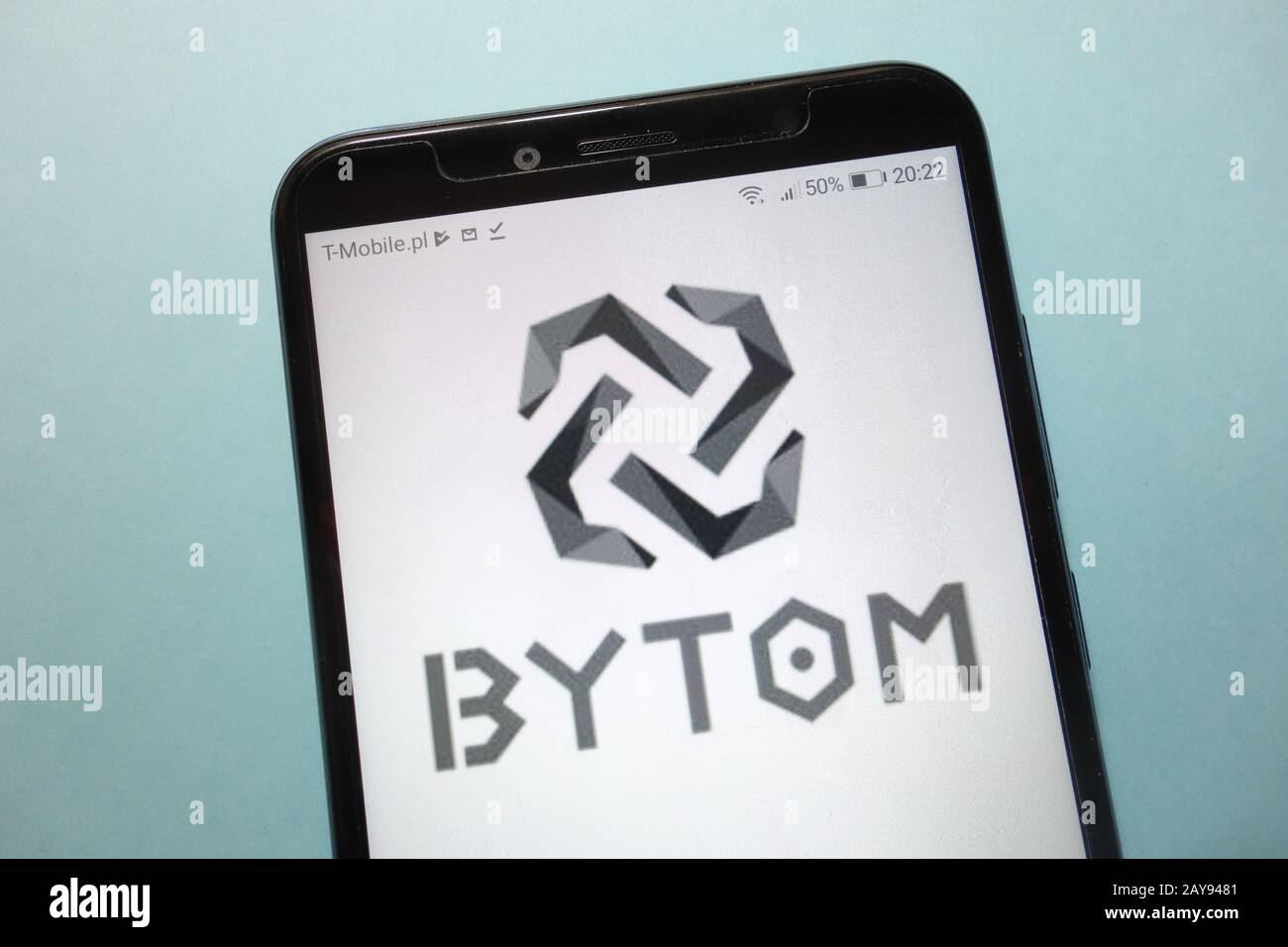 Bytom (BTM) cryptocurrency logo displayed on smartphone Stock Photo - Alamy
