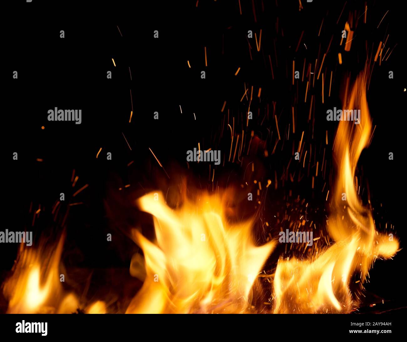 Fire on black Stock Photo - Alamy