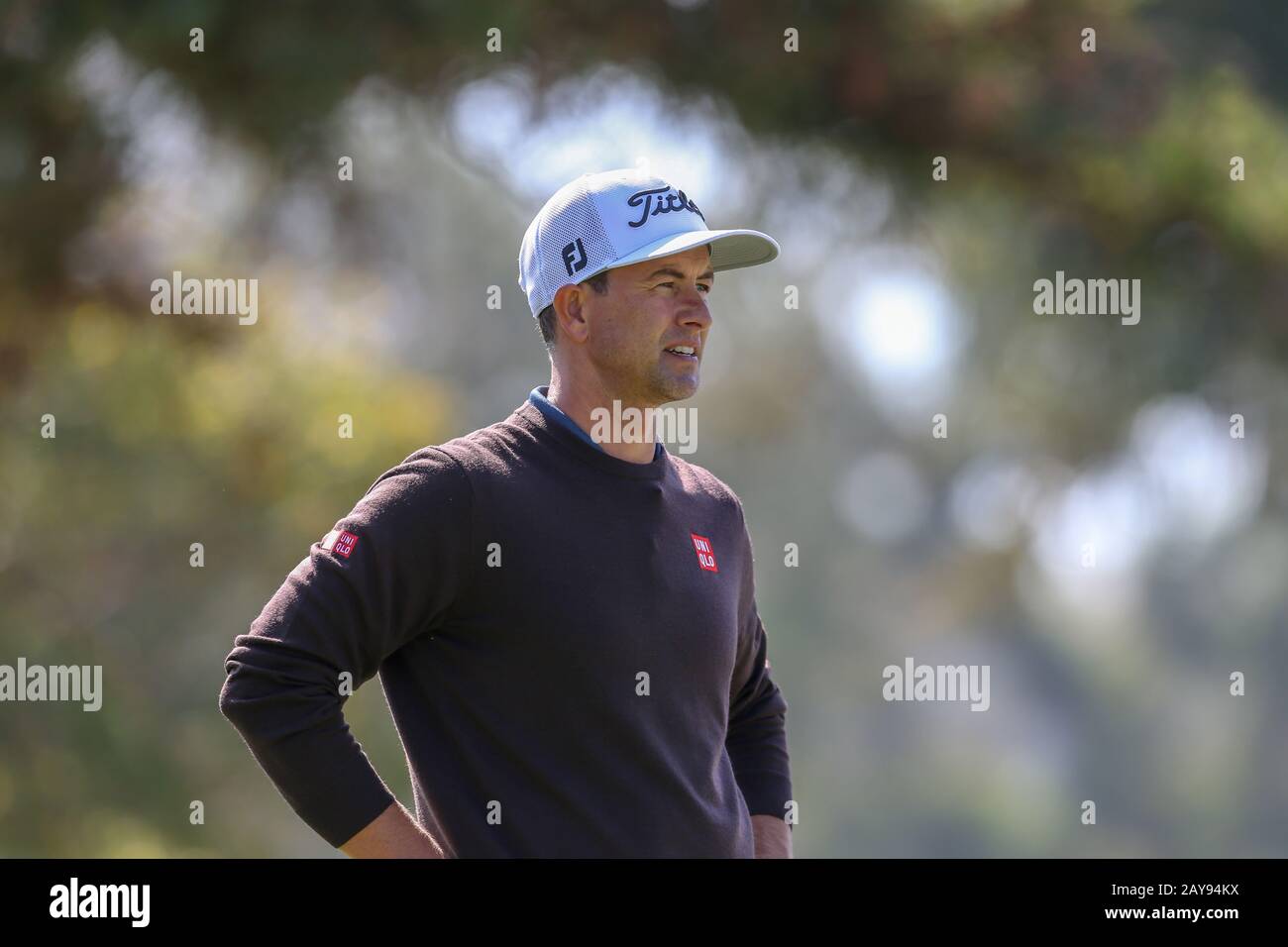 Adam Scott of Australia on the 17th hole during the Genesis ...