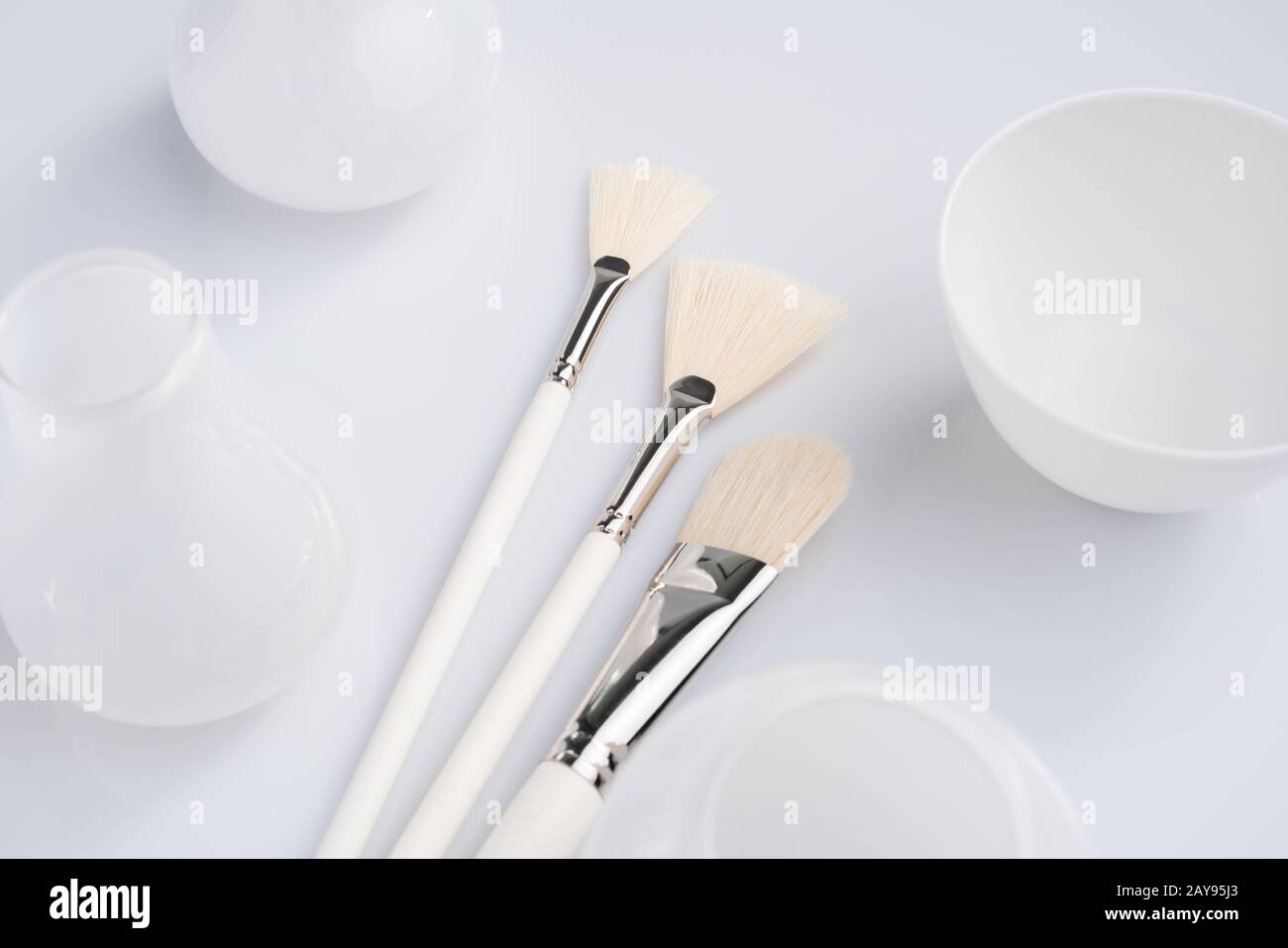 Make up brushes object high angle shot Stock Photo - Alamy