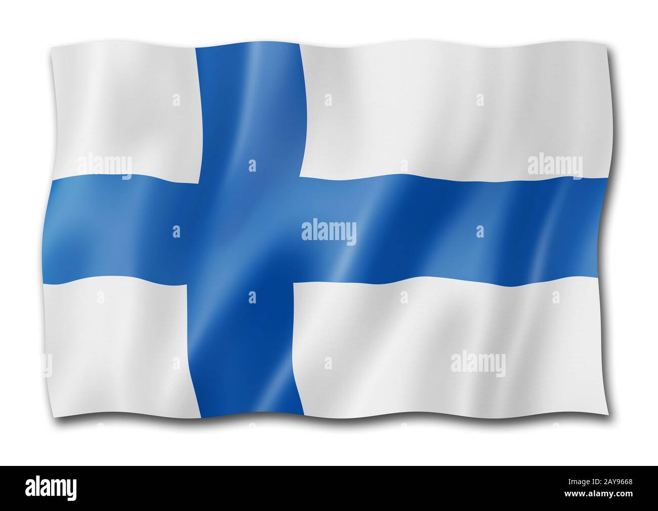 Finnish flag isolated on white Stock Photo - Alamy