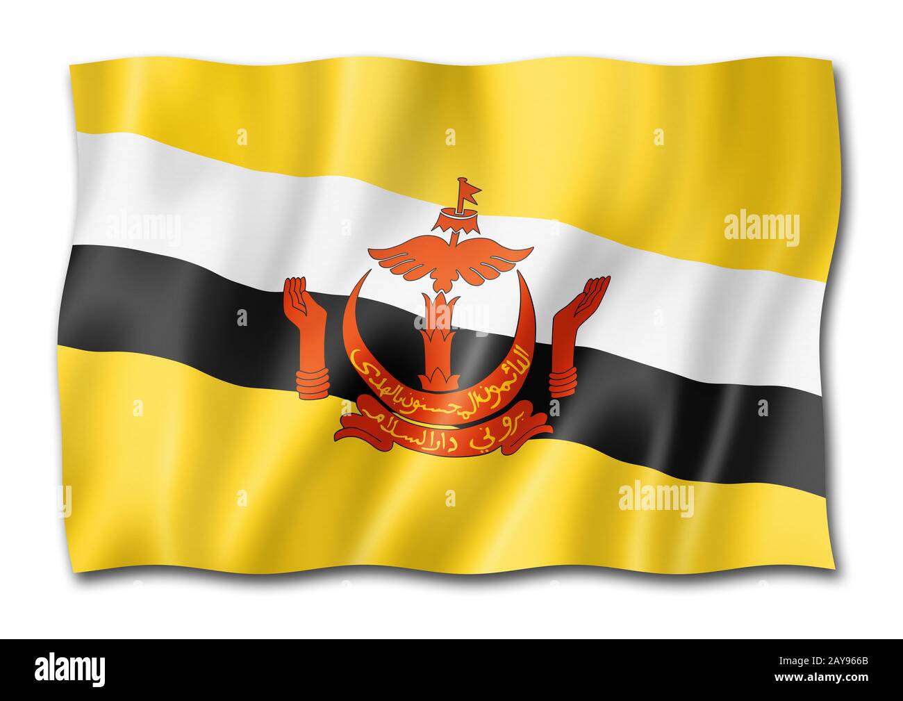 Bruneian flag isolated on white Stock Photo - Alamy