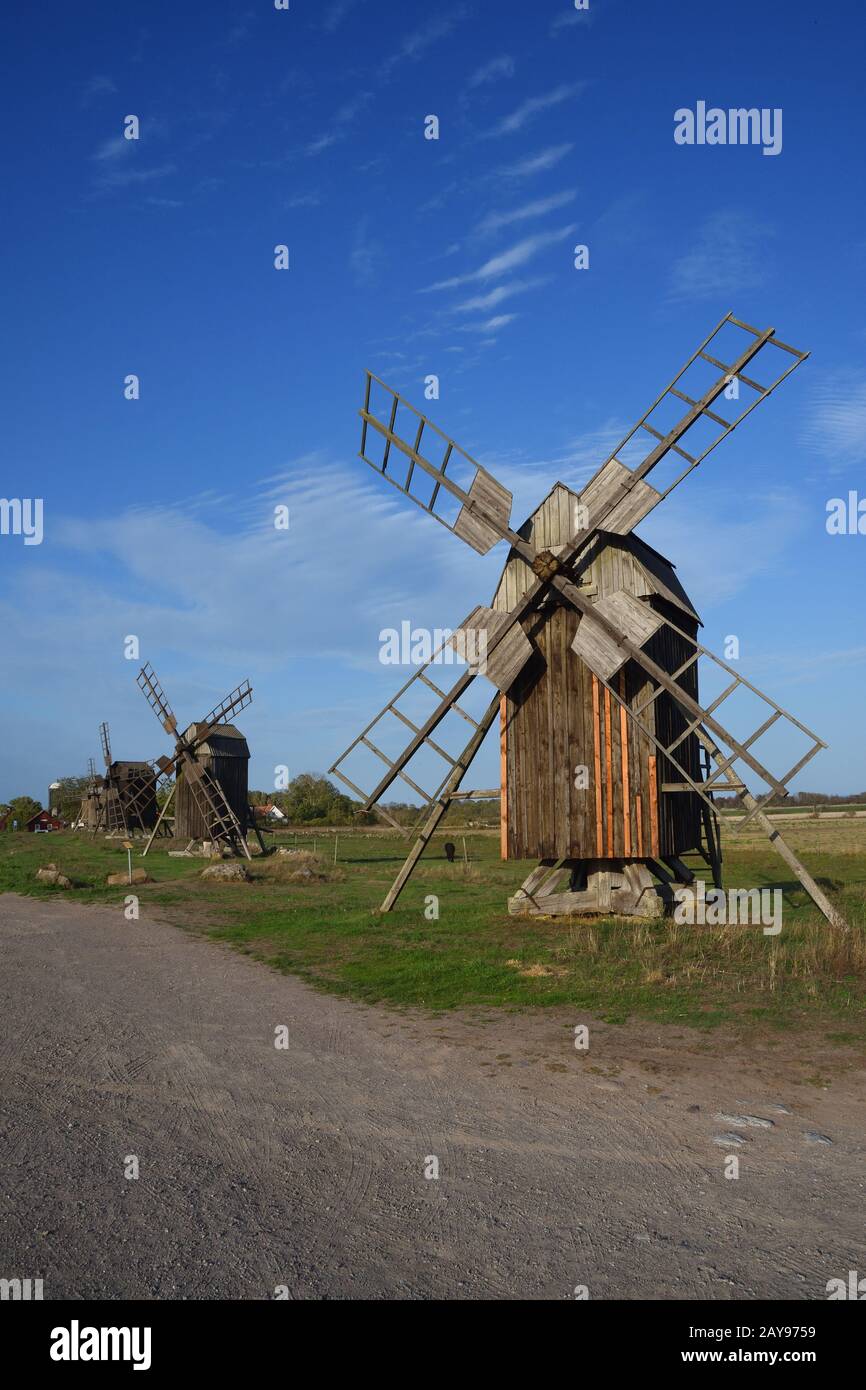 Windmills oland sweden hi-res stock photography and images - Alamy