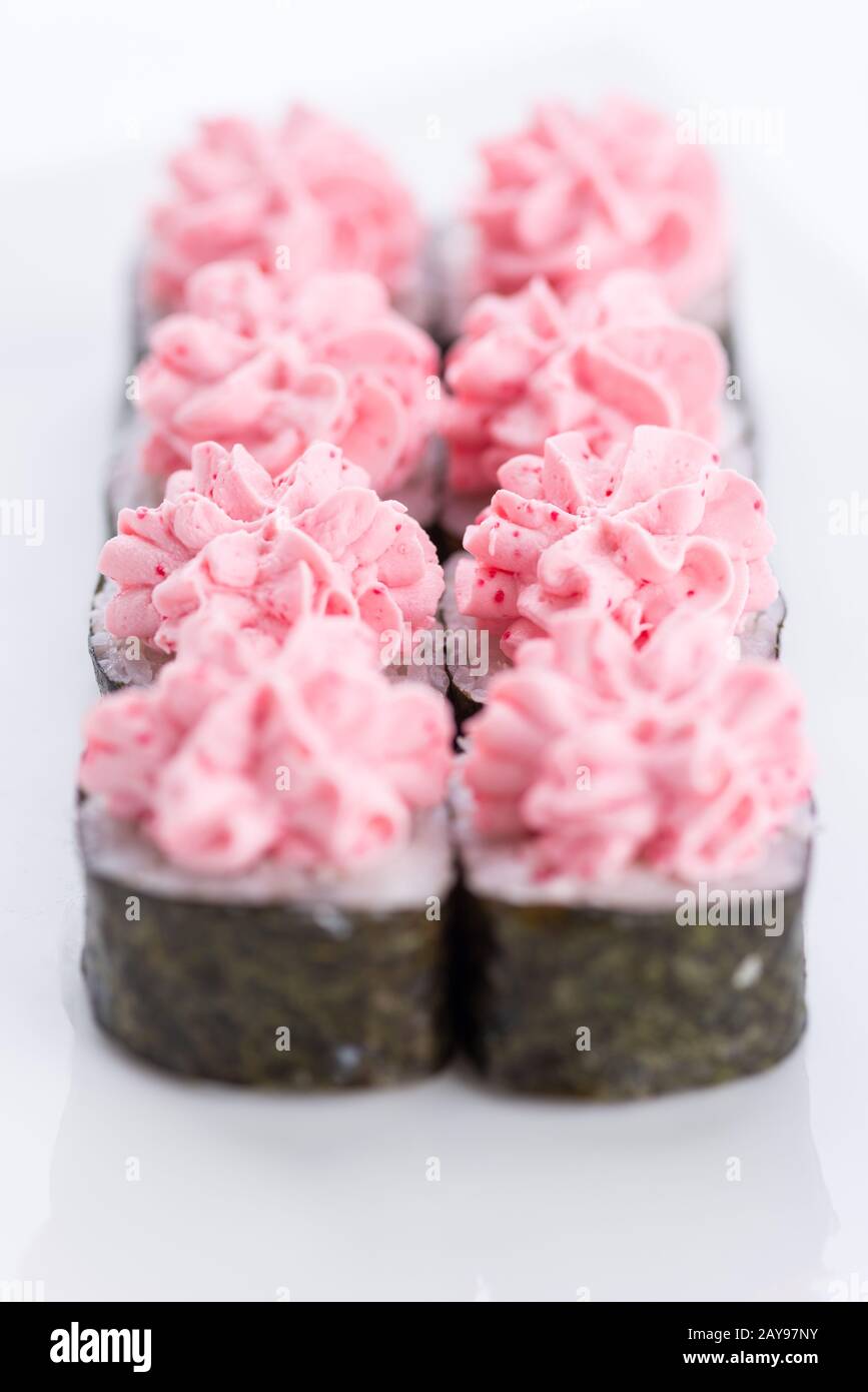 Japanese food restaurant, sushi maki gunkan roll plate or platter set ...