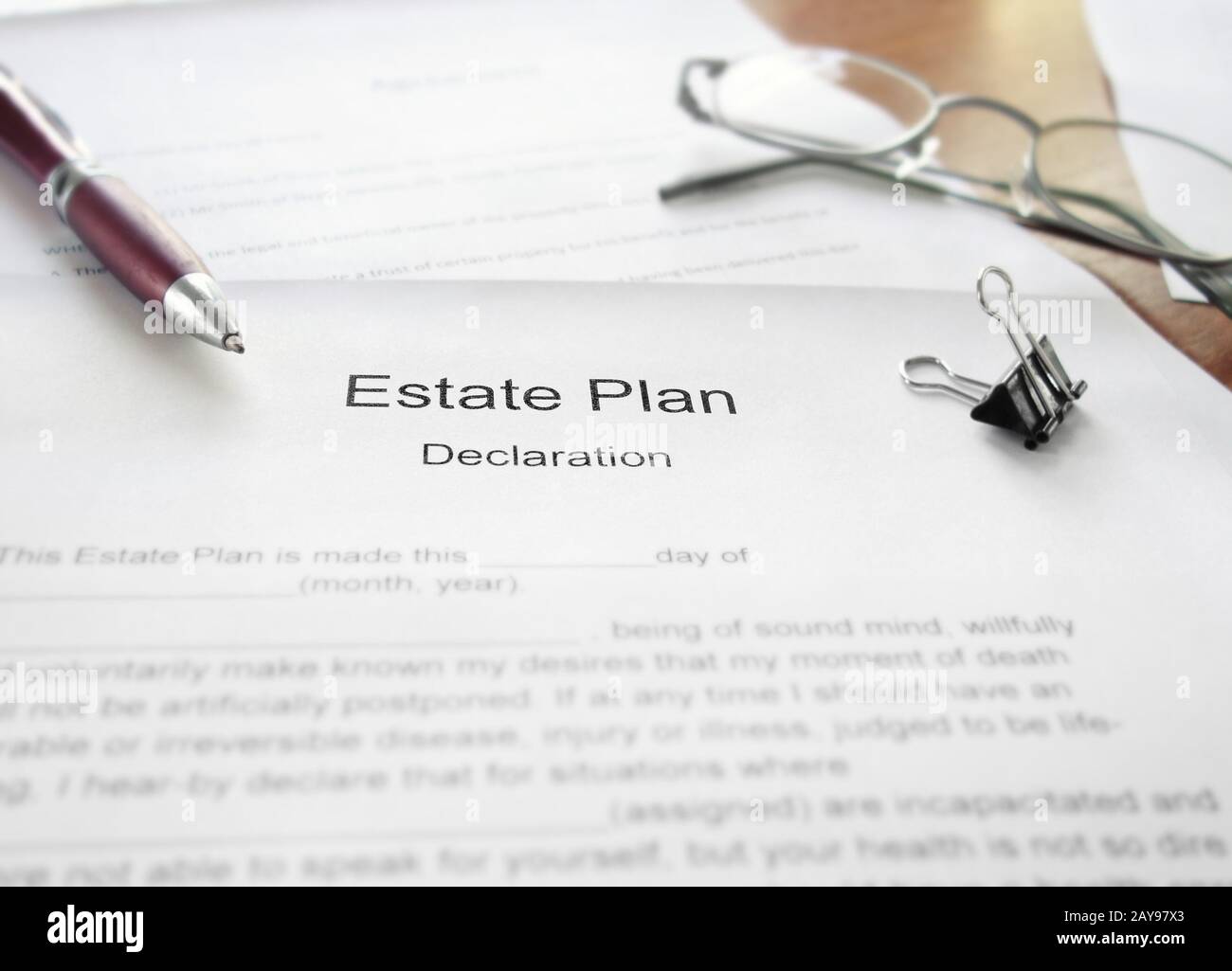 Estate Plan documents Stock Photo - Alamy