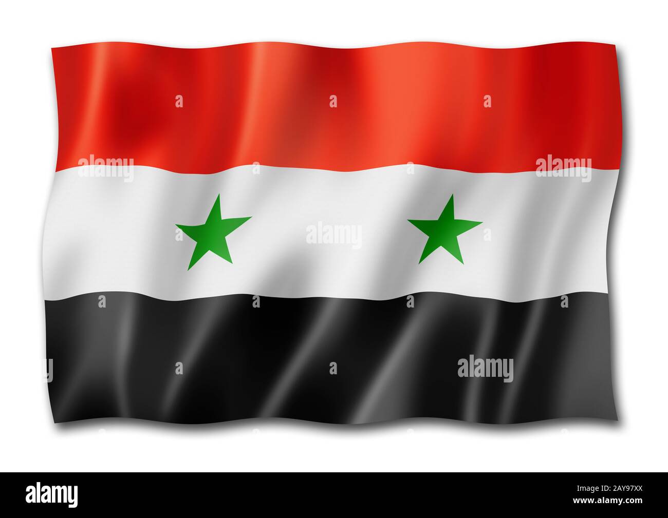 Syrian flag isolated on white Stock Photo - Alamy