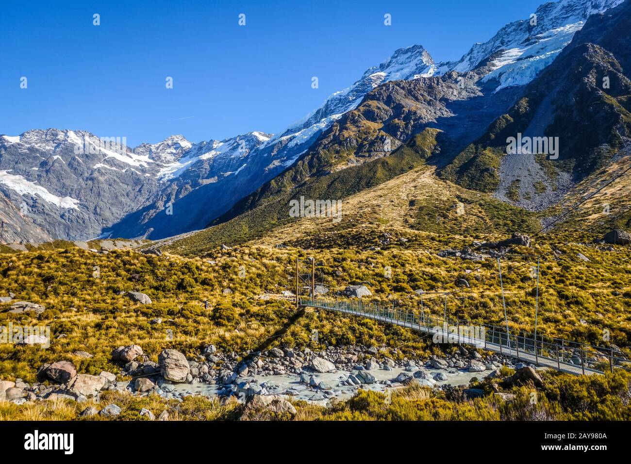 Mount cook bridge new zealand hi-res stock photography and images - Alamy