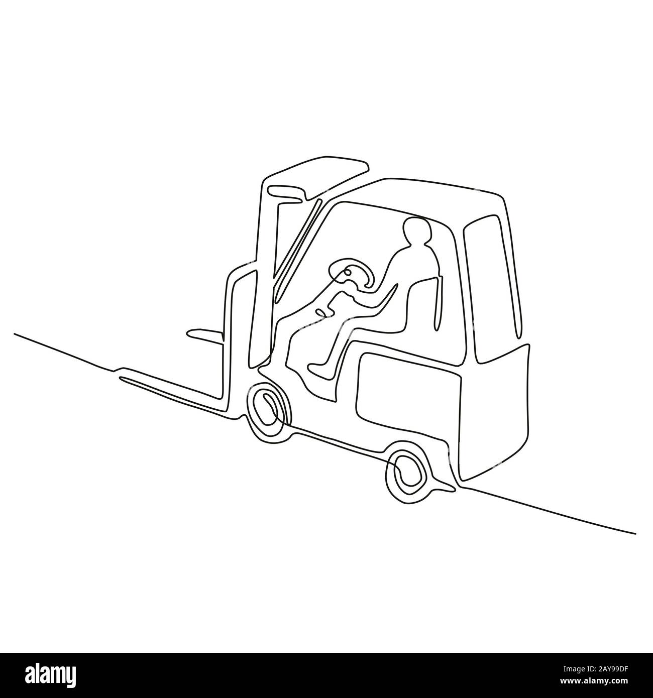 Forklift logistics line icon Cut Out Stock Images & Pictures - Alamy