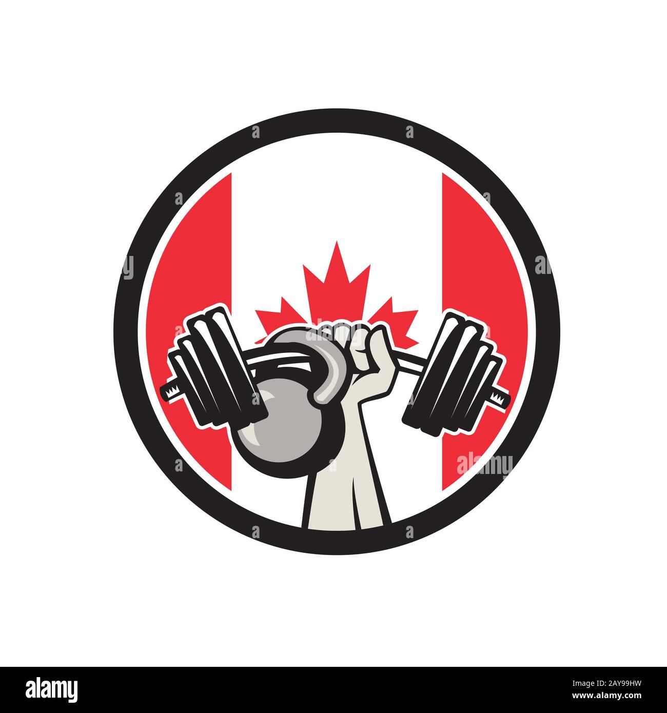 Hand Lifting Barbell Kettlebell Canada Flag Stock Photo - Alamy