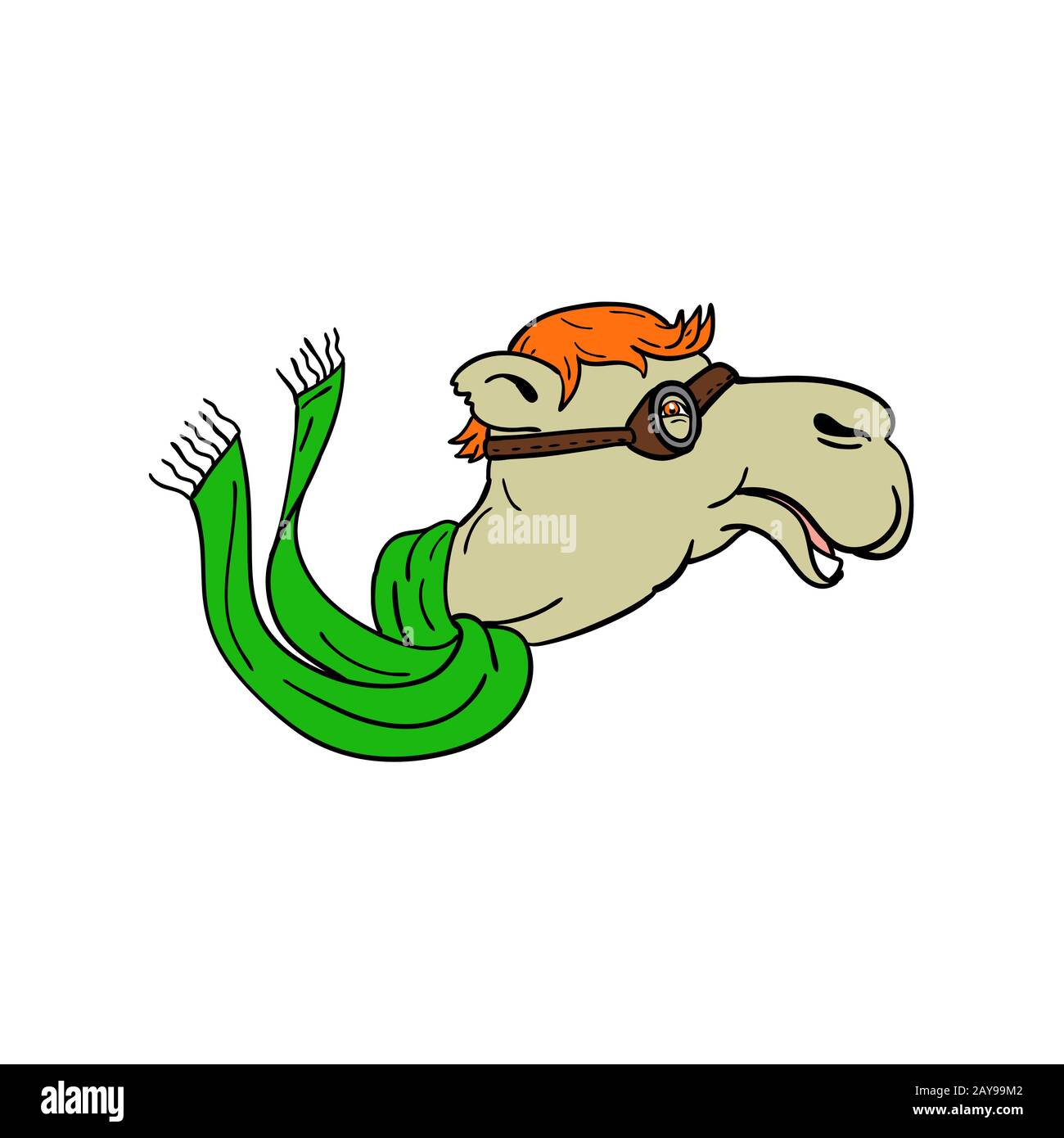 Camel Wearing Goggles Mascot Stock Photo - Alamy