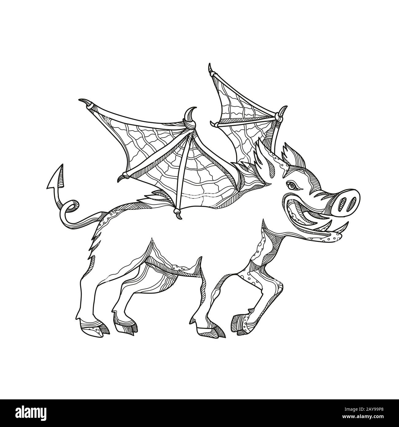 Wild boar line icon Cut Out Stock Images & Pictures - Alamy