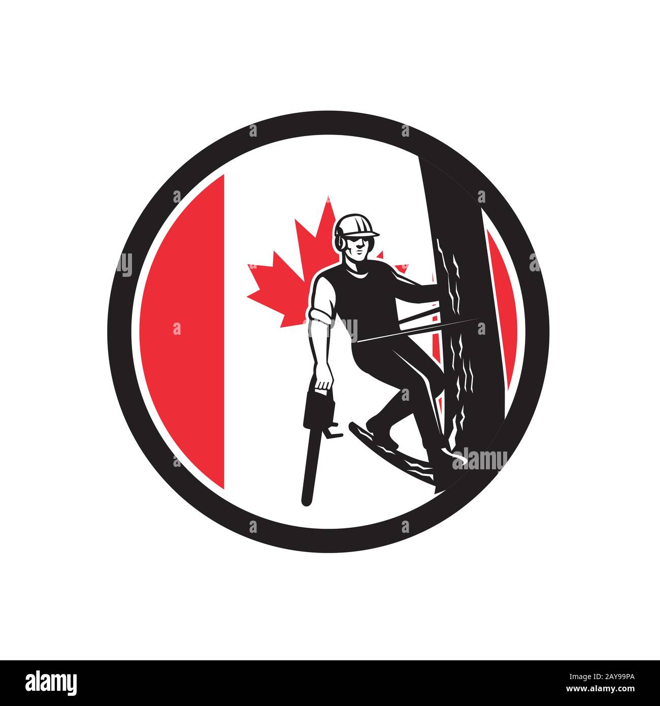 Canadian Tree Surgeon Canada Flag Icon Stock Photo - Alamy