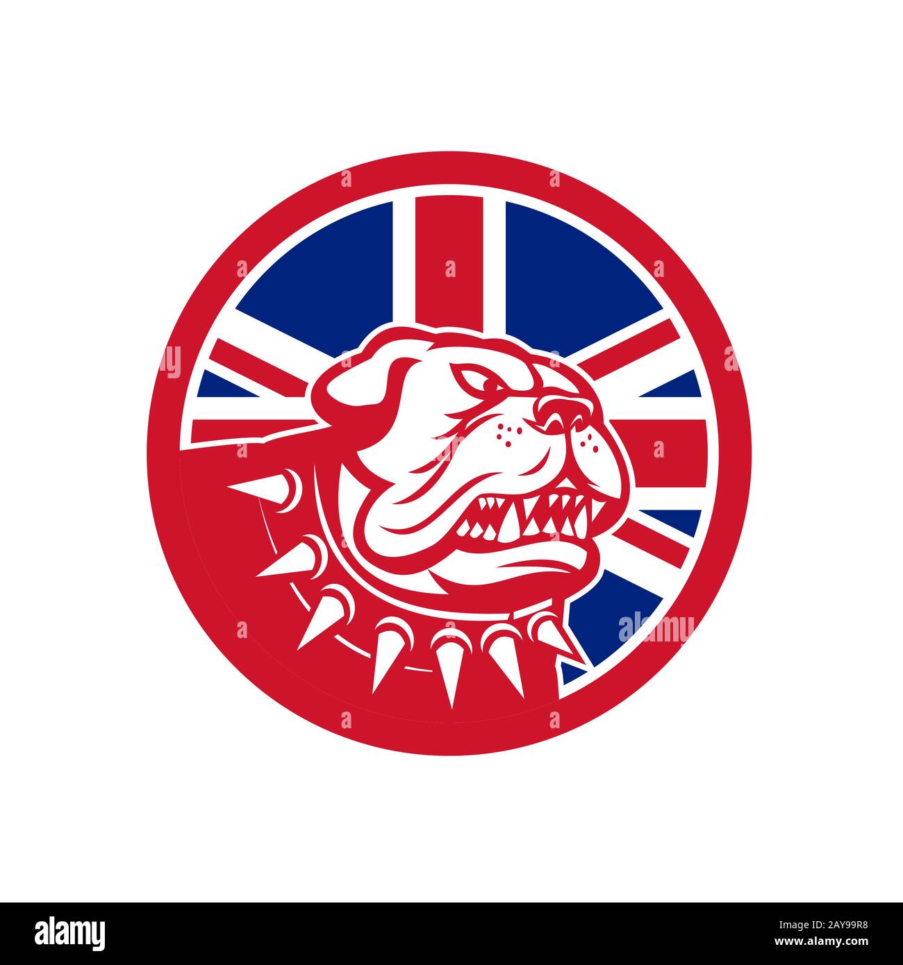British Bulldog Head Union Jack Flag Icon Stock Photo - Alamy