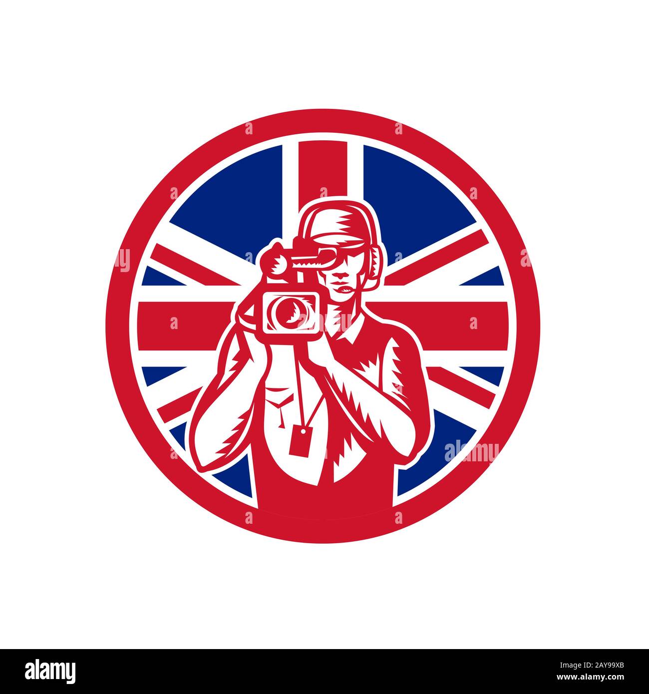 British Cameraman Union Jack Flag Icon Stock Photo - Alamy