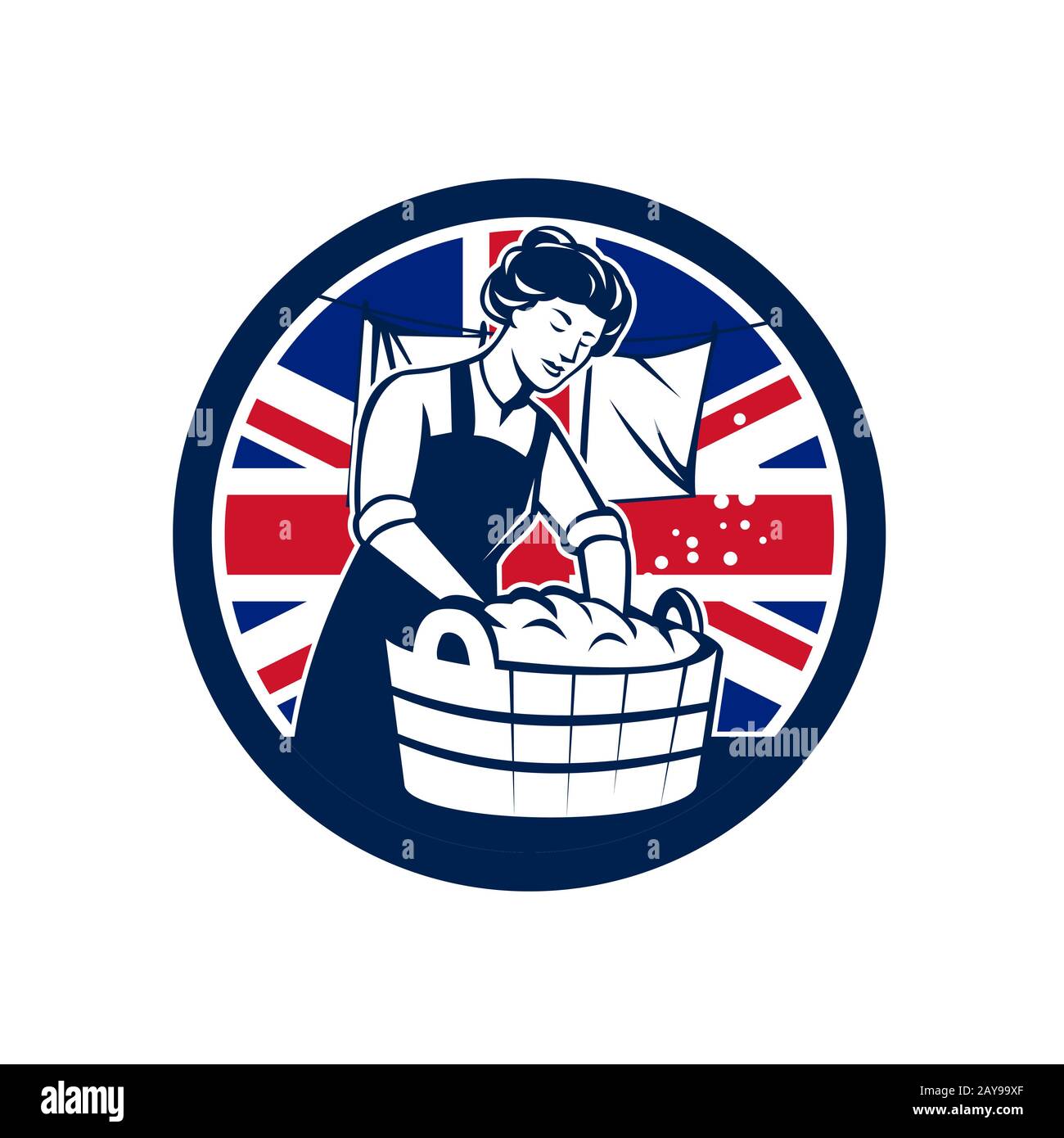 British Laundry Union Jack Flag Icon Stock Photo - Alamy