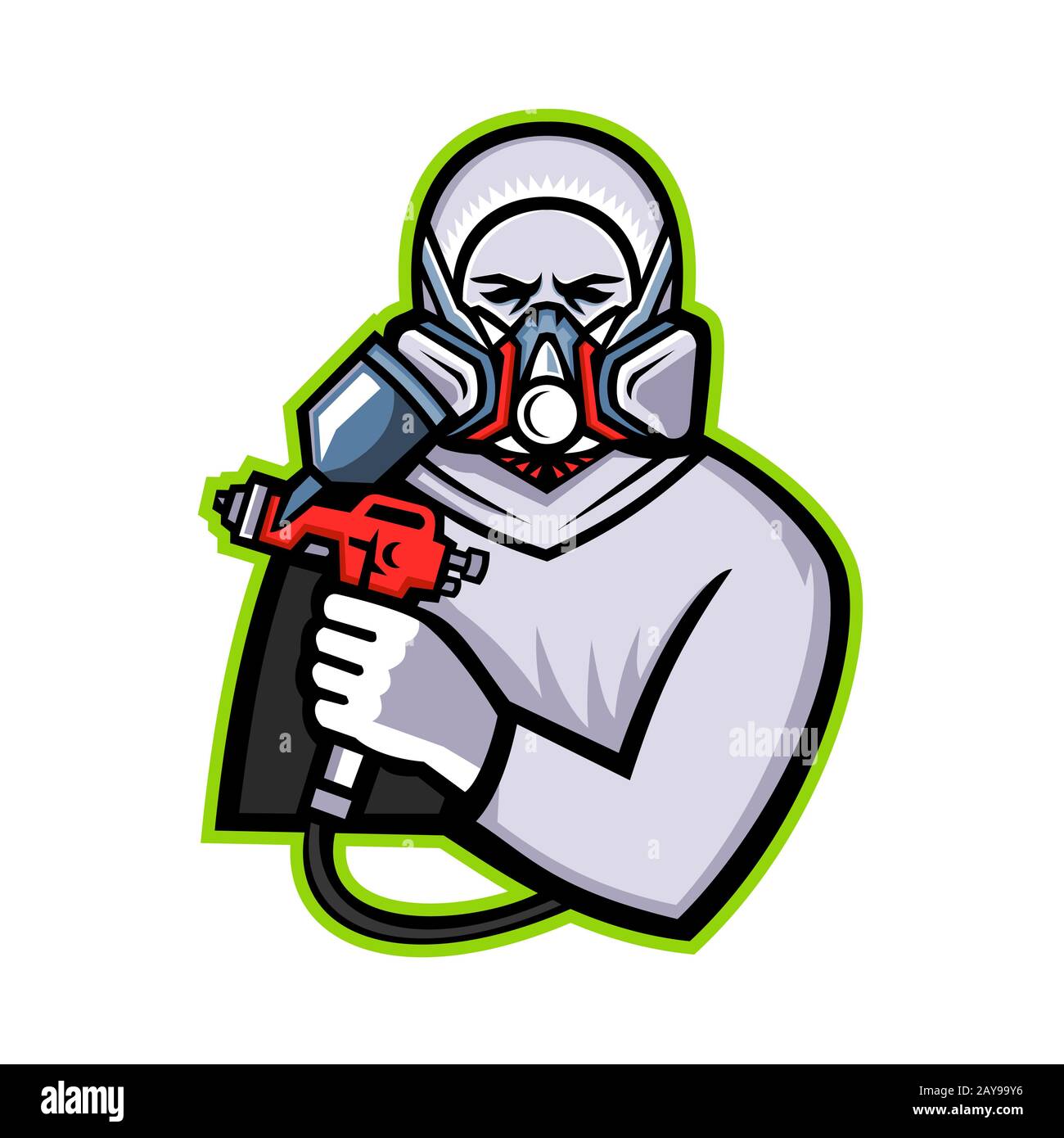 Industrial Spray Painter Mascot Stock Photo - Alamy