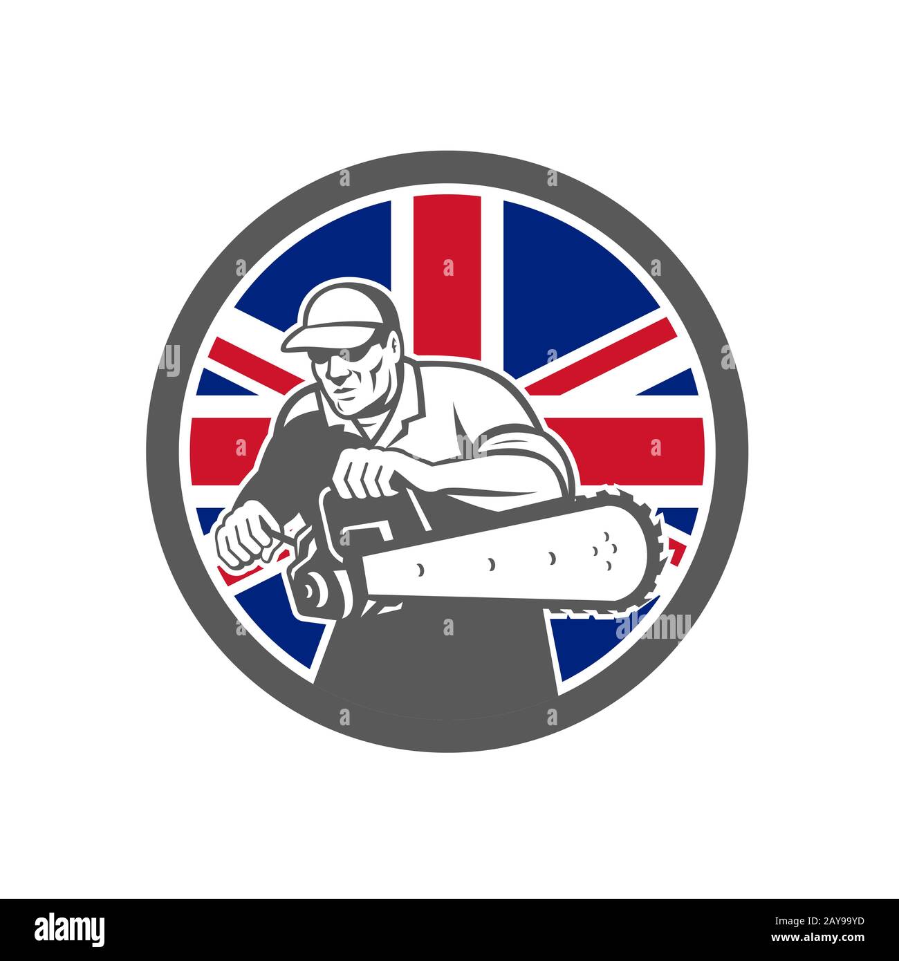 British Arborist Union Jack Flag Icon Stock Photo - Alamy