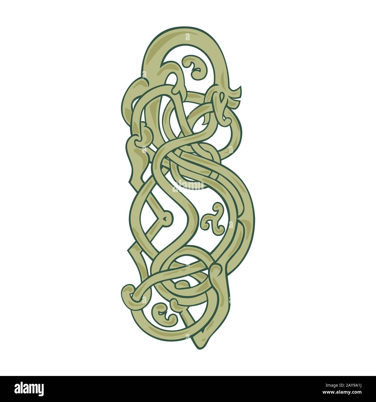 Urnes Snake Mono Line Stock Photo - Alamy