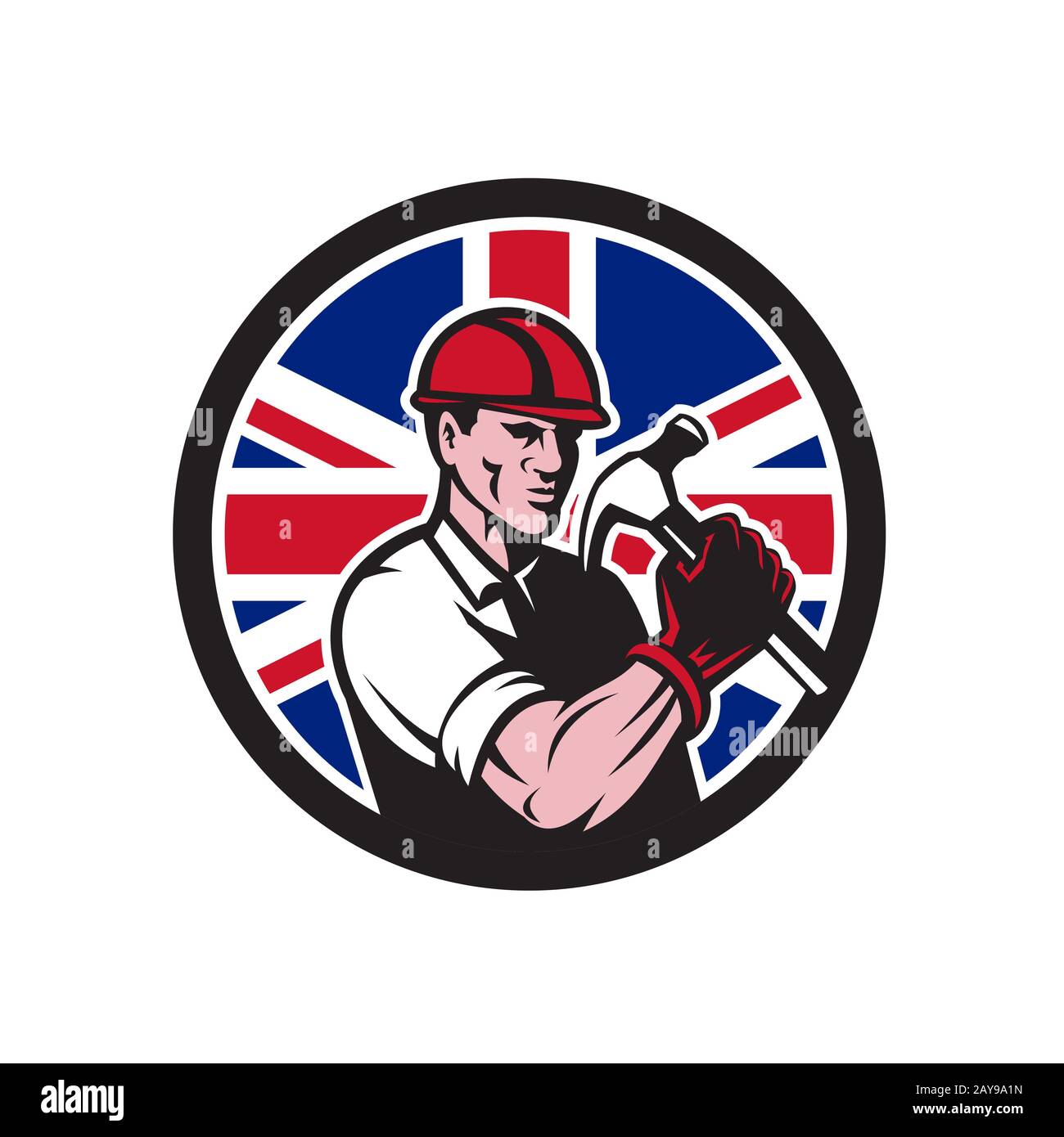 British Handyman Union Jack Flag Icon Stock Photo - Alamy