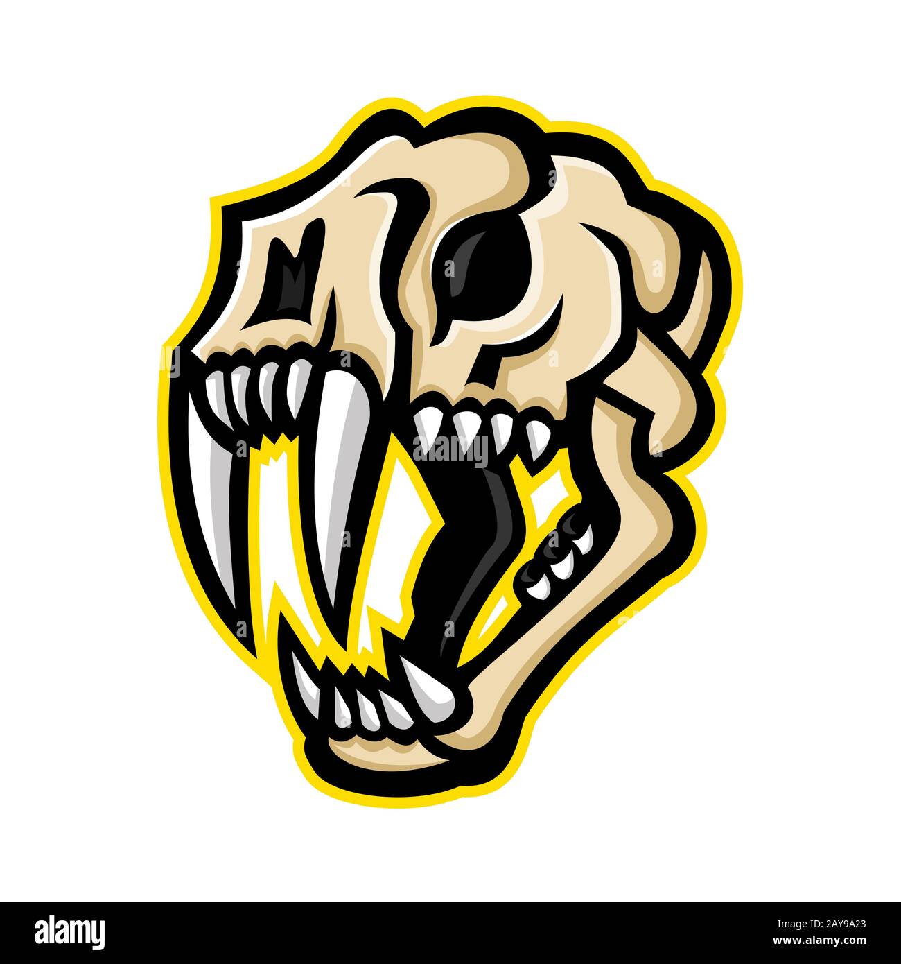 Saber-toothed Cat Skull Mascot Stock Photo - Alamy