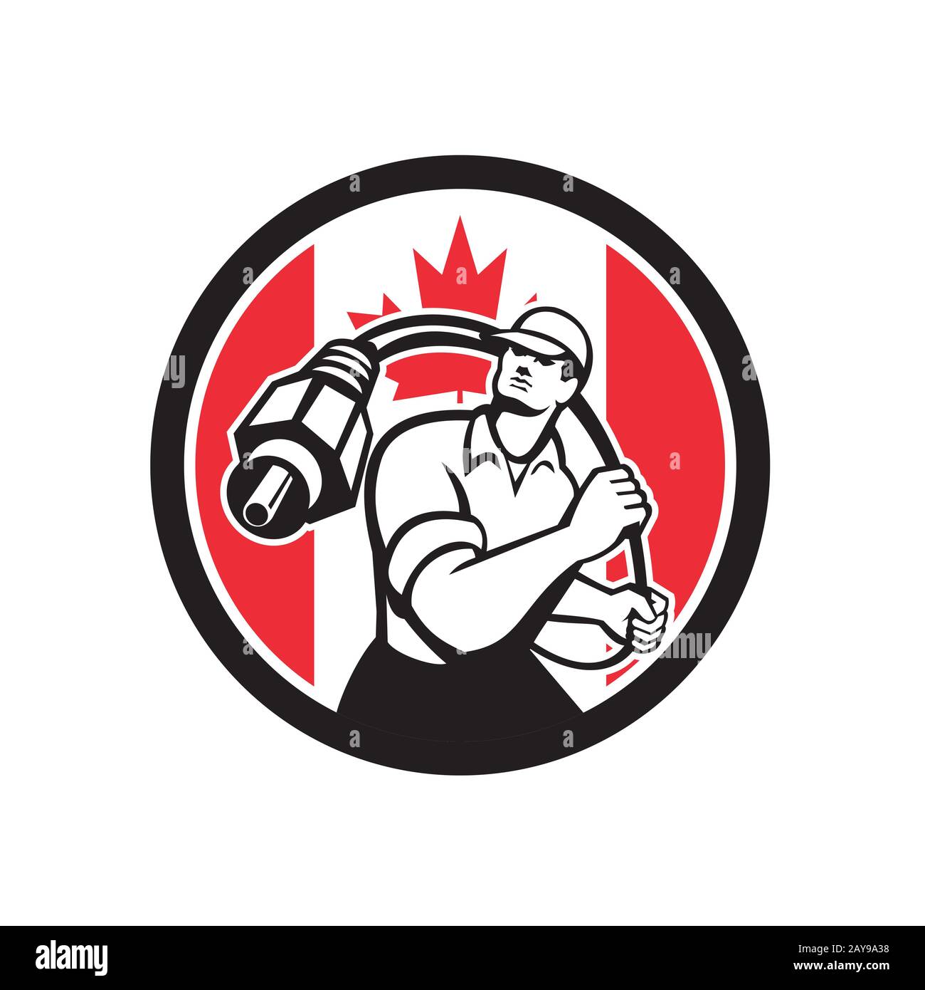 Canadian Cable Installer Canada Flag Icon Stock Photo - Alamy