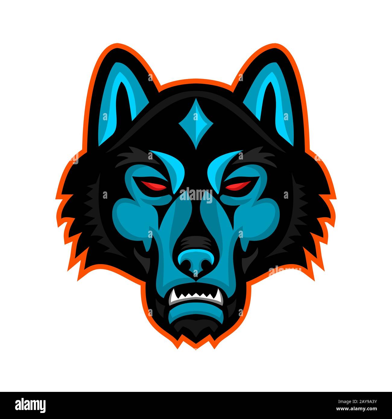 Timber Wolf Head Sports Mascot Stock Photo - Alamy