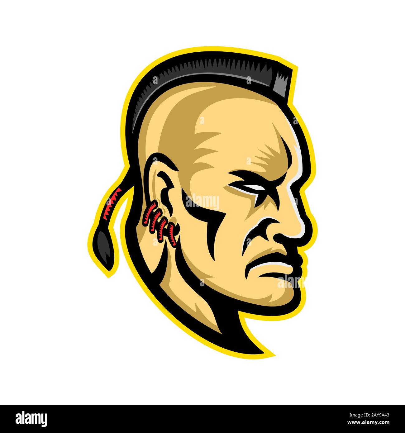 Native American Mohawk Mascot Stock Photo - Alamy