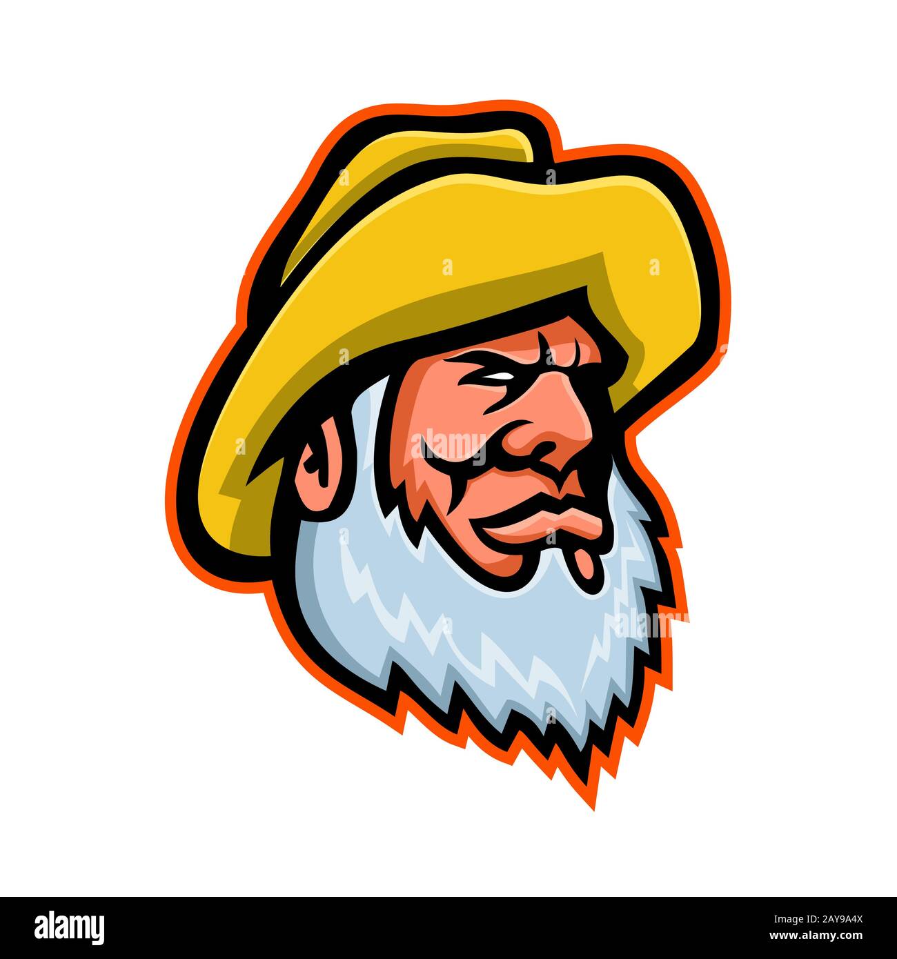 Old Fisherman or Fisher Mascot Stock Photo - Alamy