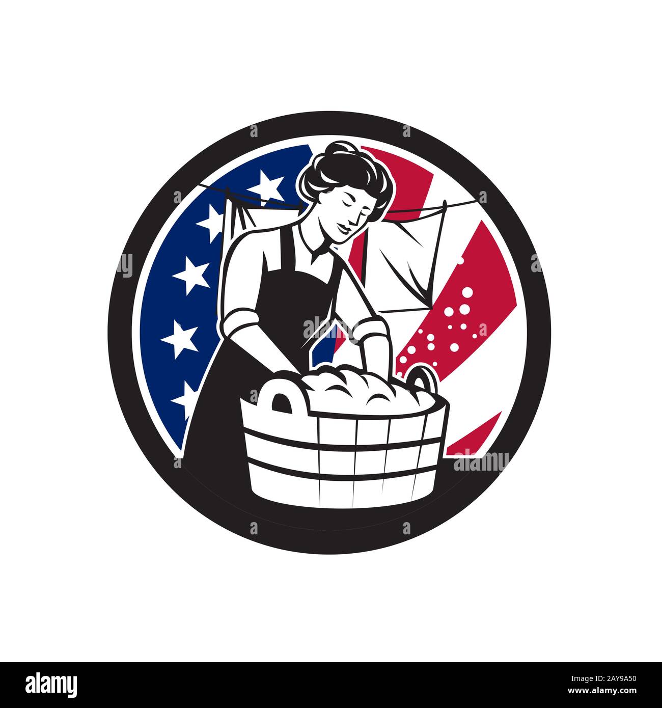 Woman and girl and american flag Cut Out Stock Images & Pictures - Alamy