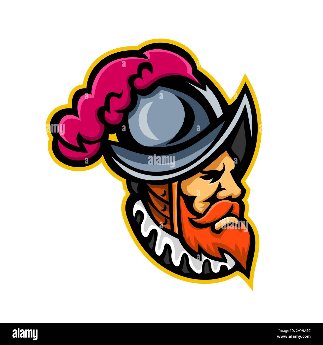 Spanish Conquistador Head Mascot Stock Photo - Alamy