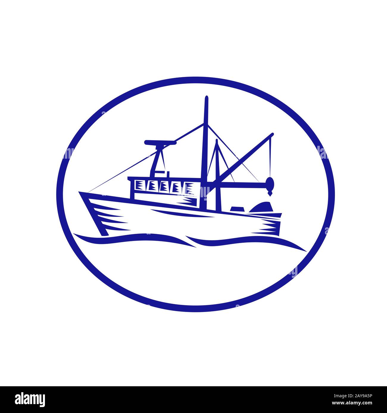 Fishing boat artwork Cut Out Stock Images & Pictures - Alamy