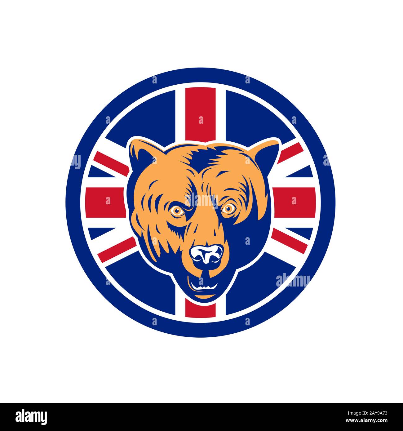 British Bear Union Jack Flag Icon Stock Photo - Alamy