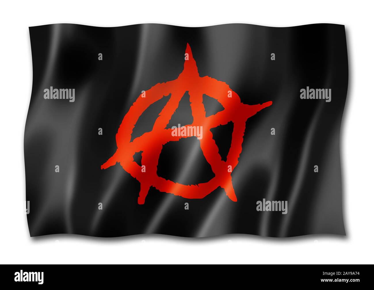 Anarchy flag isolated on white Stock Photo - Alamy
