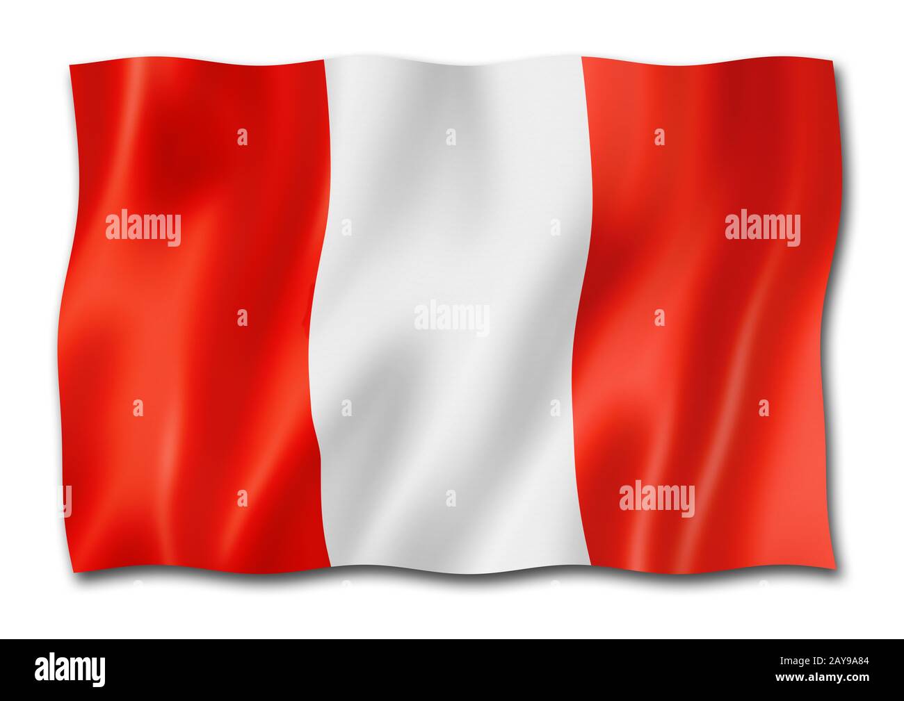 peruvian flag isolated on white Stock Photo - Alamy