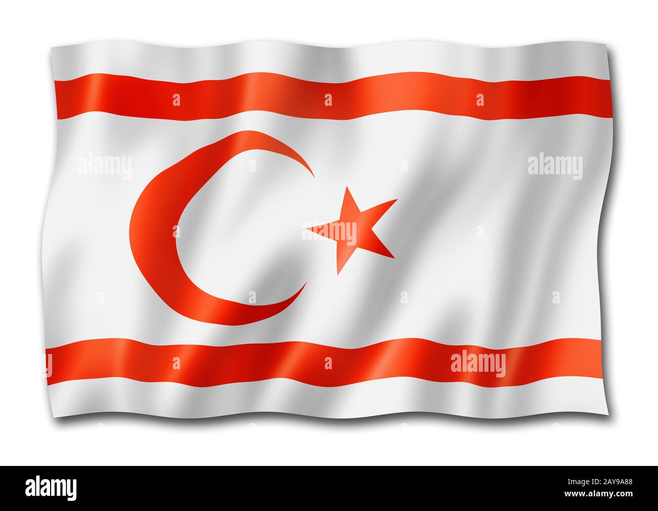 White northern cyprus flag hi-res stock photography and images - Alamy
