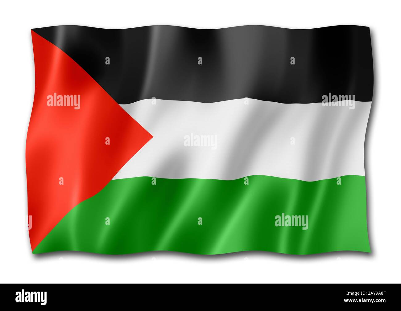 Palestinian flag isolated on white Stock Photo - Alamy