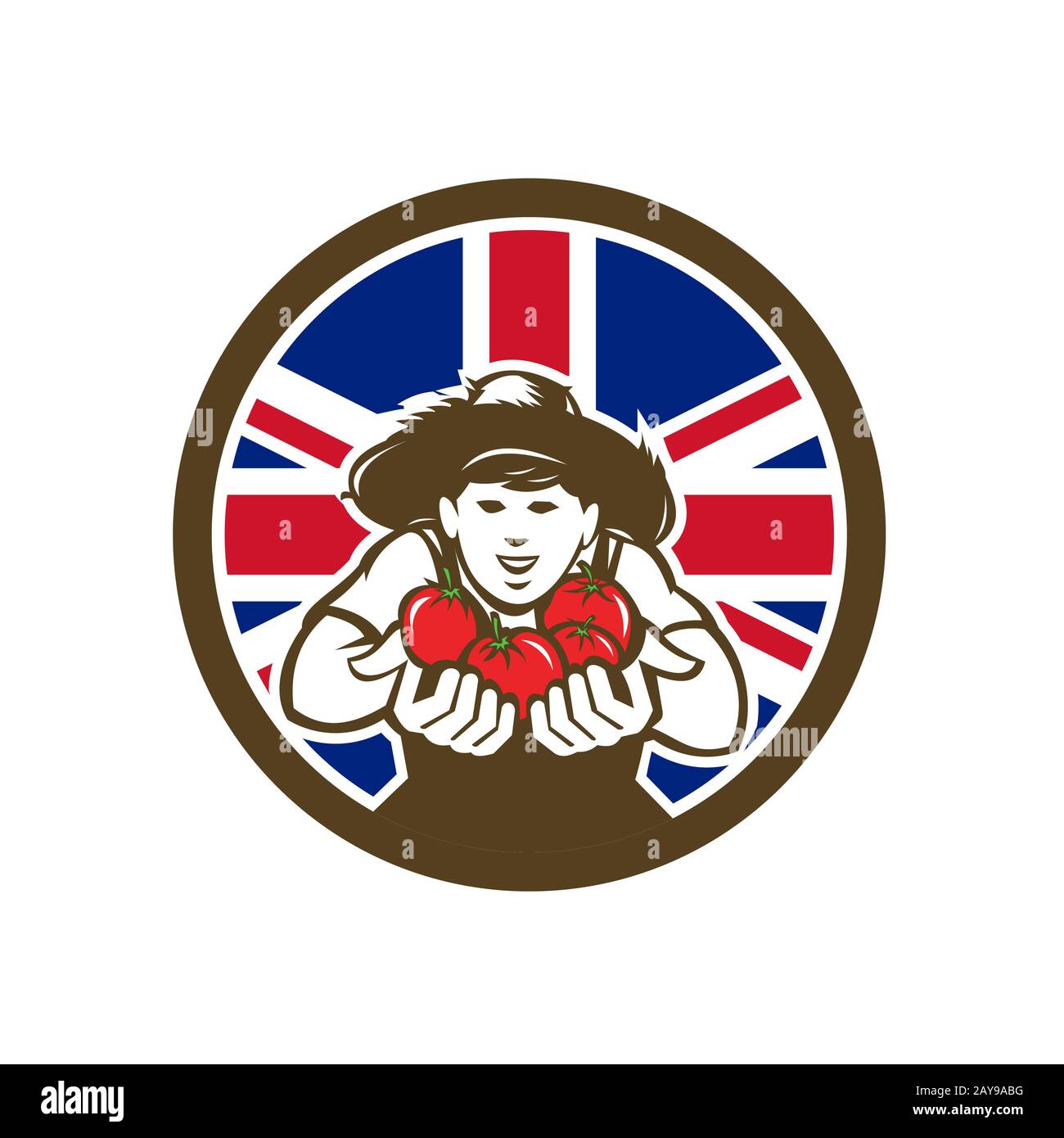 British Organic Grown Produce Union Jack Flag Icon Stock Photo - Alamy