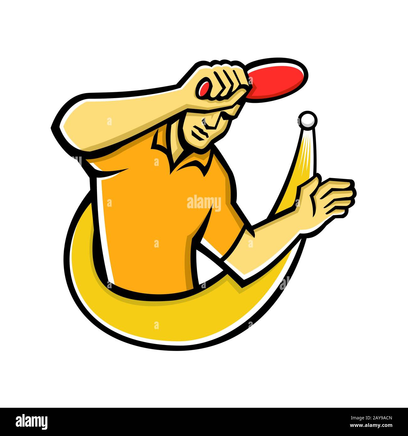 Table Tennis Player Smash Ball Mascot Stock Photo - Alamy