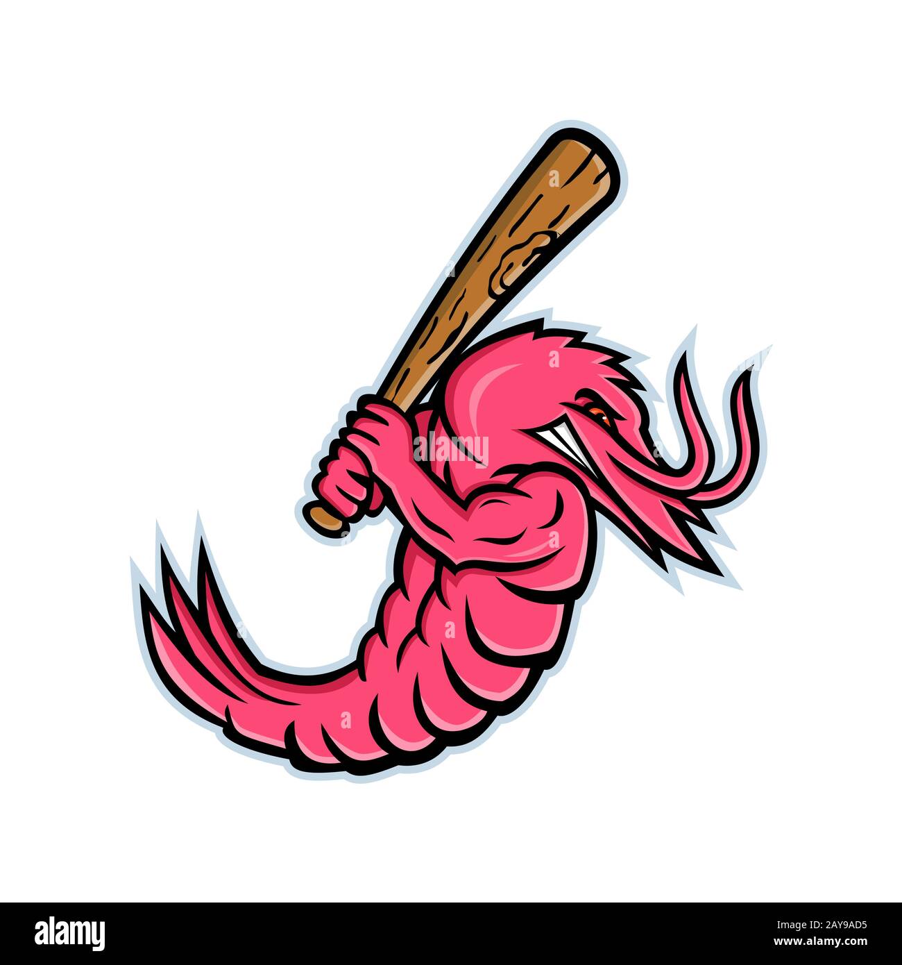 Jumbo Shrimp Baseball Mascot Stock Photo - Alamy