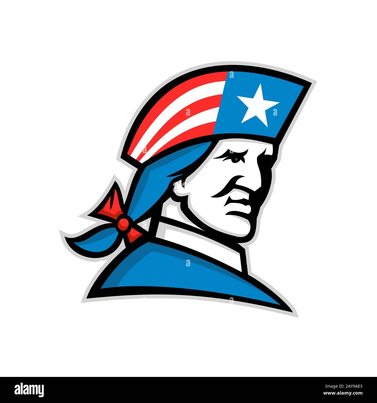 American Patriot Head USA Flag Mascot Stock Photo - Alamy
