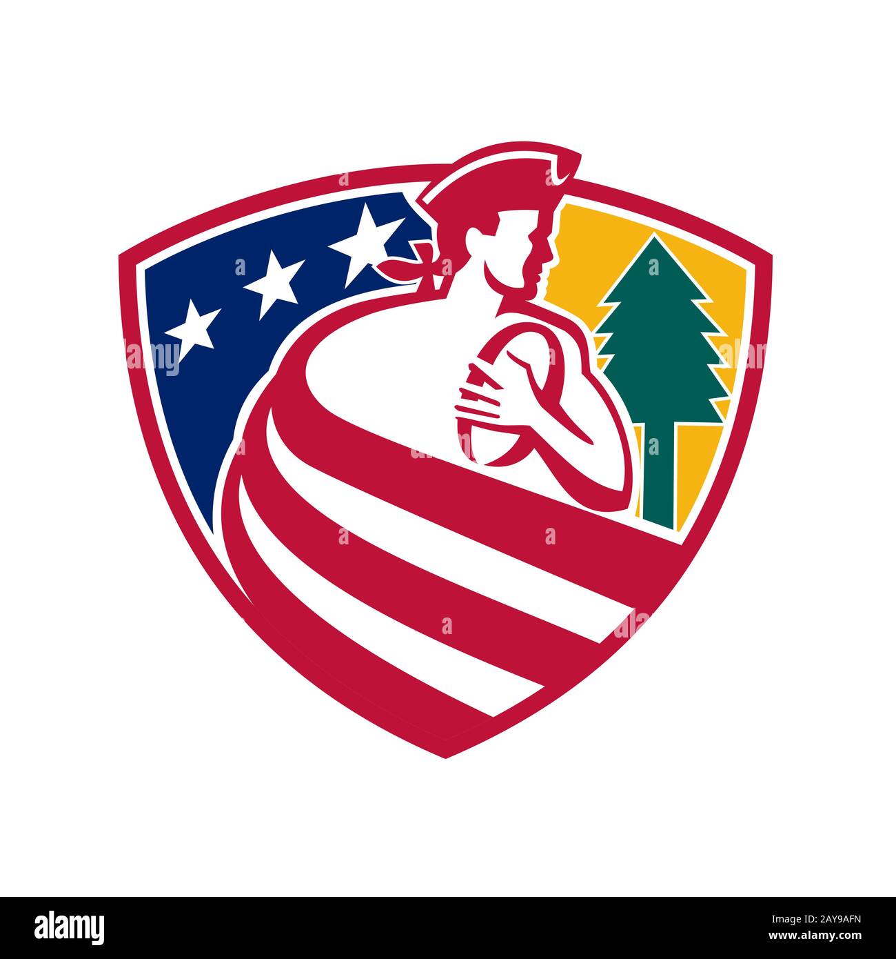 American Patriot Rugby Shield Stock Photo - Alamy