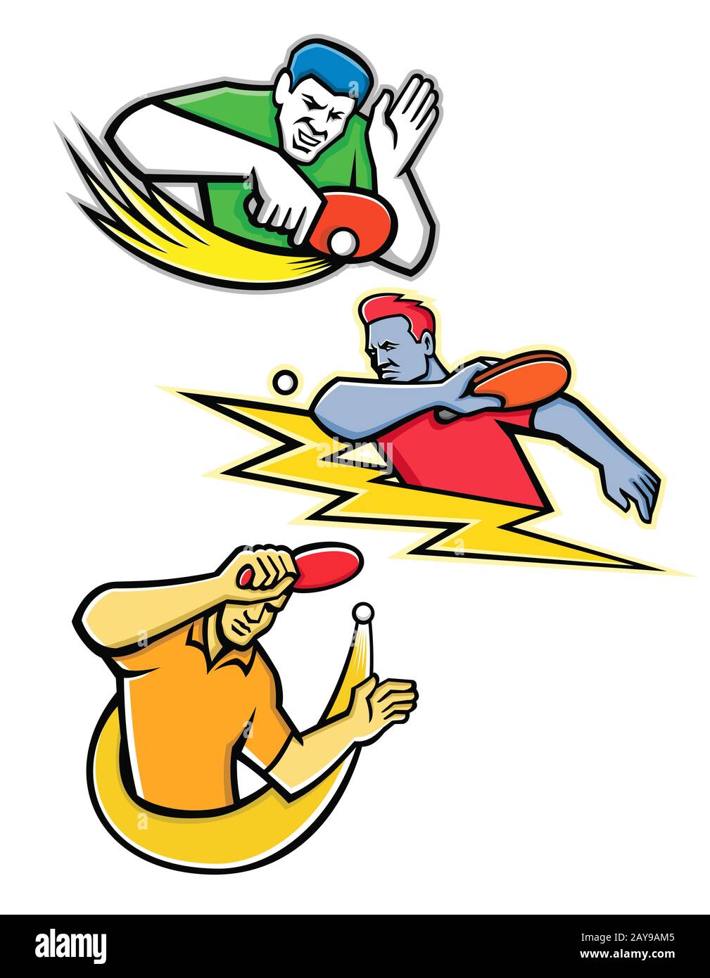 Table Tennis Sports Mascot Collection Stock Photo - Alamy