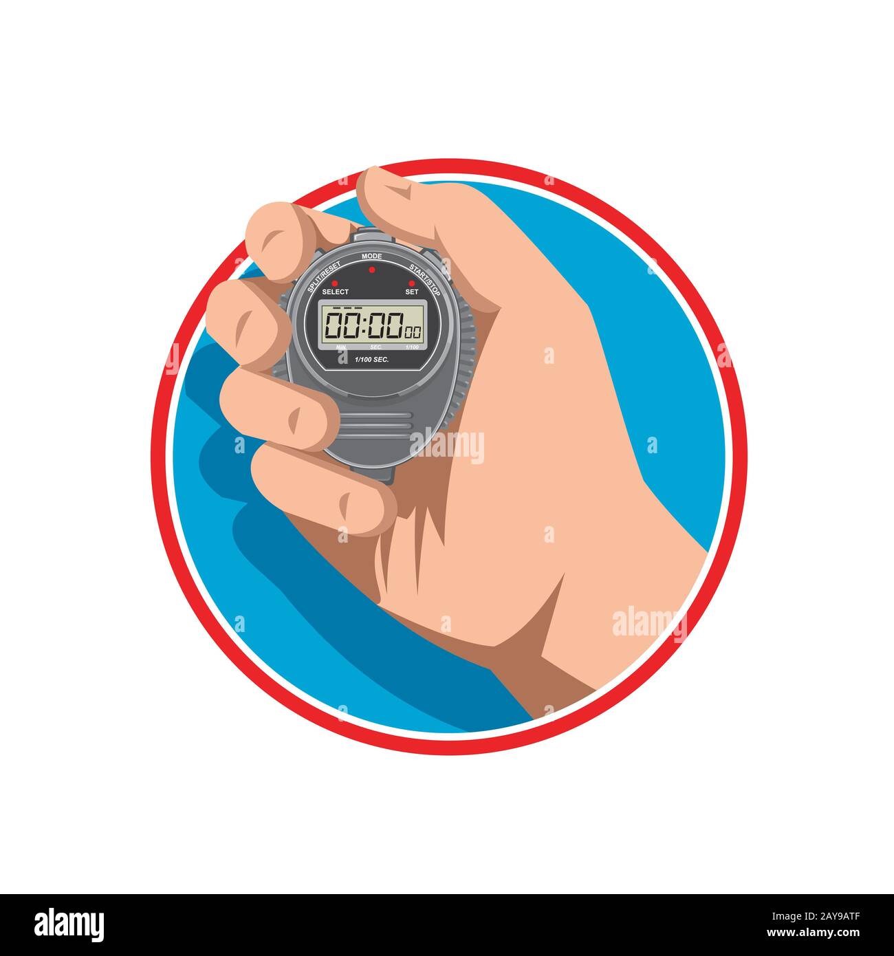 Hand Holding Digital Stopwatch Retro Style Stock Photo - Alamy