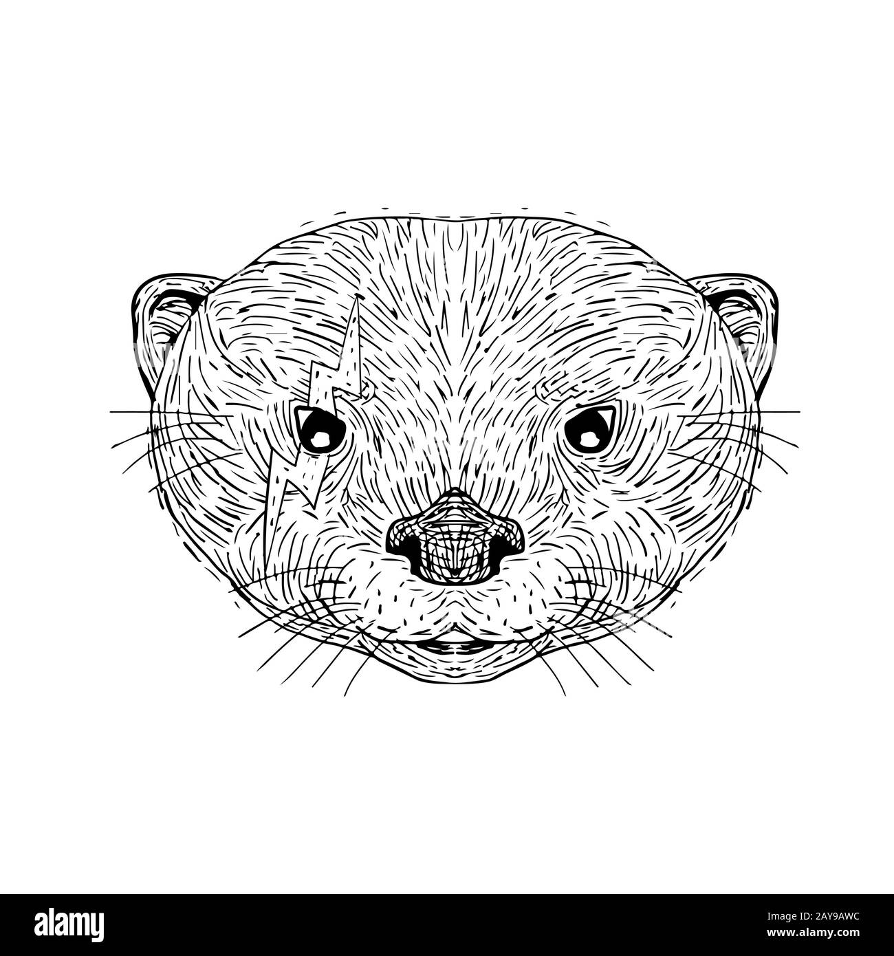 Cartoon illustration otter sign hi-res stock photography and images - Alamy