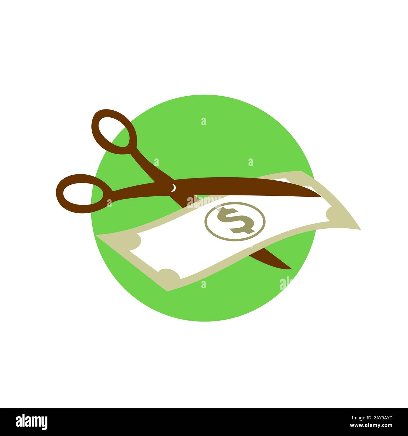 Cutting Dollar Bill With Scissors Retro Stock Photo - Alamy