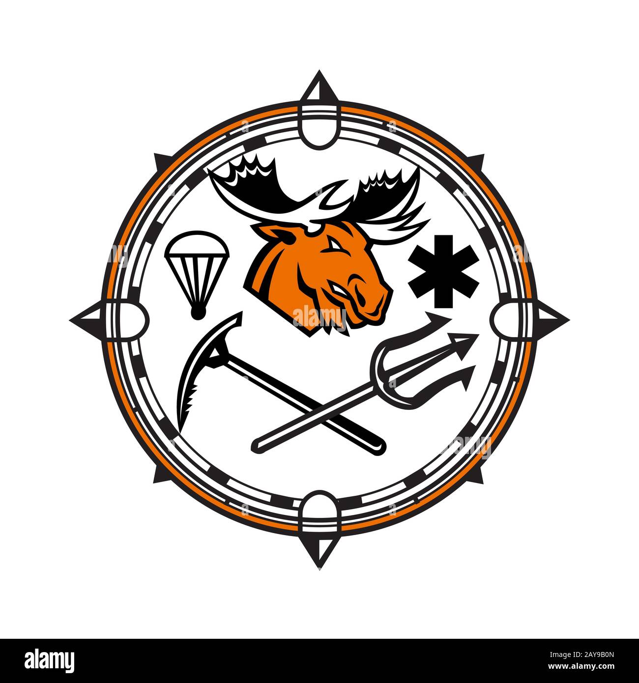 Moose Land Sea Air Emergency Rescue Mascot Stock Photo - Alamy