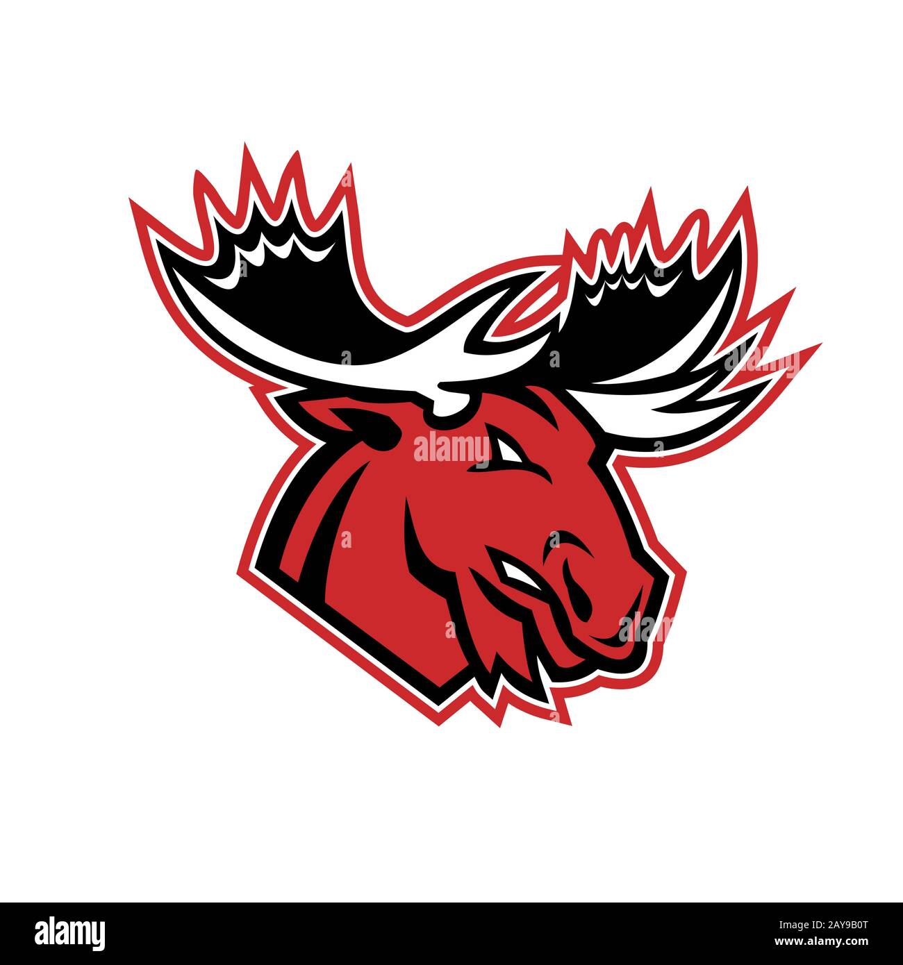 Angry Moose Head Side Mascot Stock Photo - Alamy