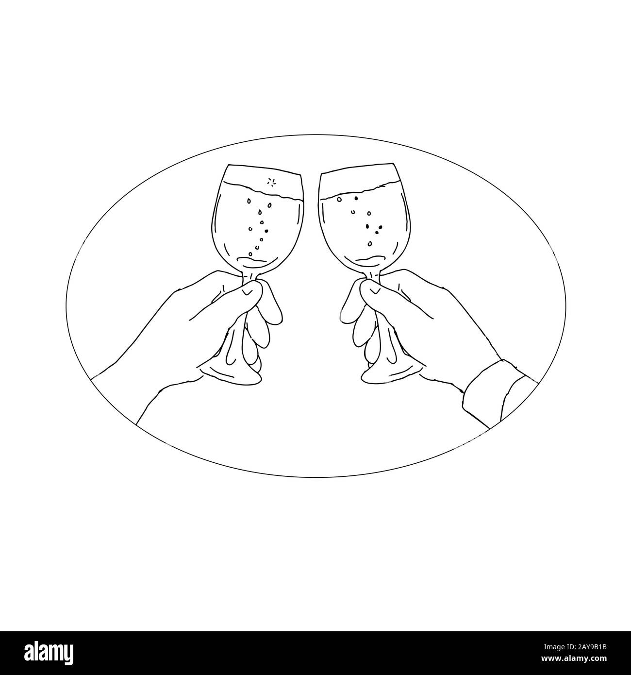 Clinking wine glass Cut Out Stock Images & Pictures - Alamy
