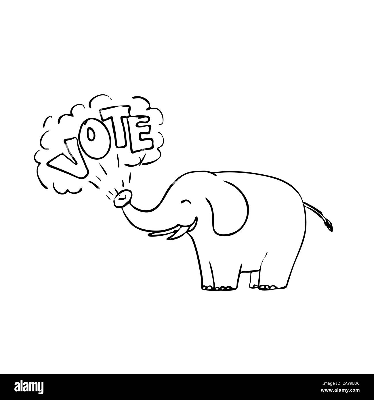 White Elephant Vote Drawing Stock Photo - Alamy